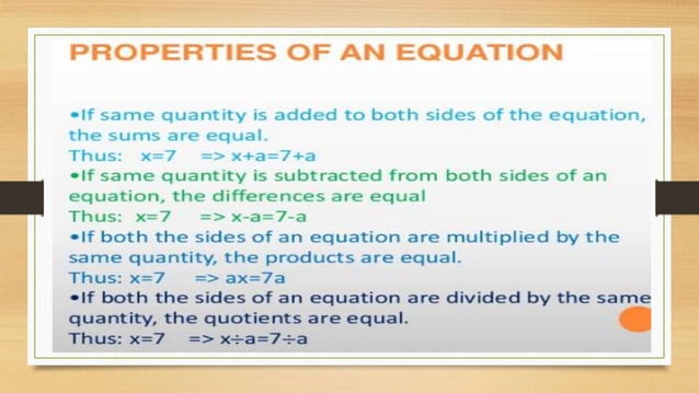 Linear Equation In One Variable | PPTX | Physics | Science