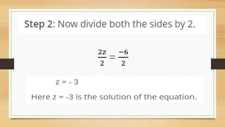 Linear Equation In One Variable | PPTX