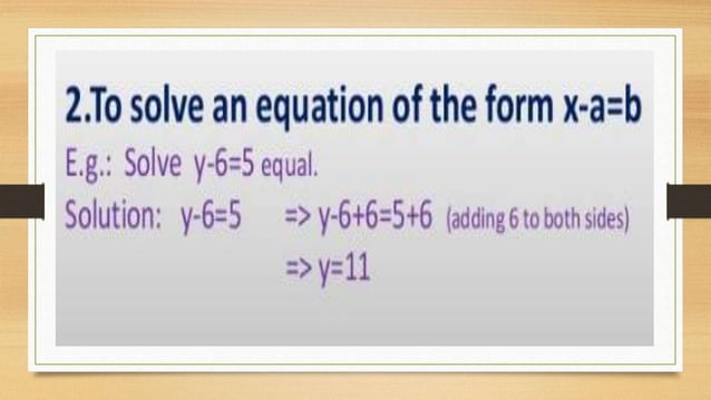 Linear Equation In One Variable | PPTX | Physics | Science