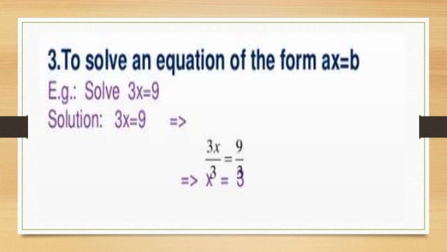 Linear Equation In One Variable | PPTX | Physics | Science