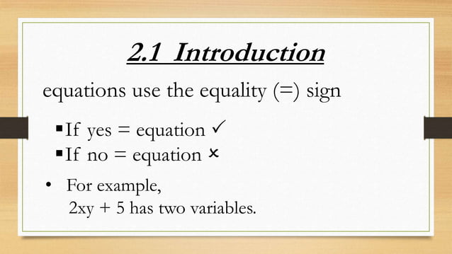 Linear Equation In One Variable | PPTX | Physics | Science