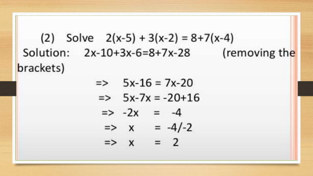 Linear Equation In One Variable | PPTX | Physics | Science