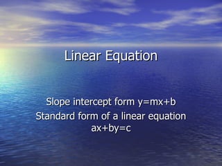 Linear equation | PPT