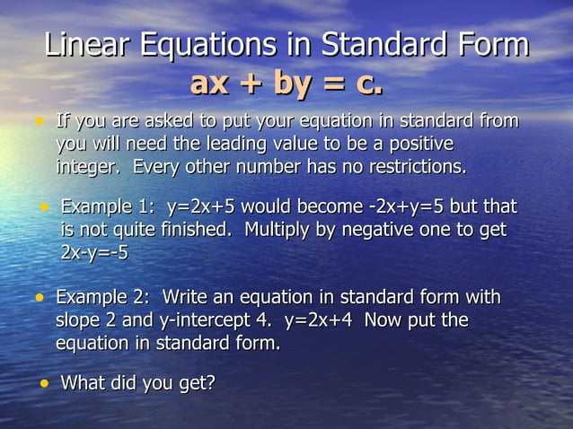 Linear equation | PPT