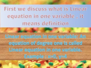 Linear equation | PPT