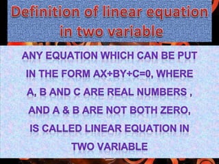 Linear equation | PPT