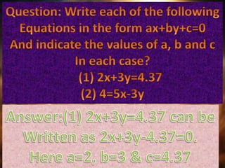 Linear equation | PPT