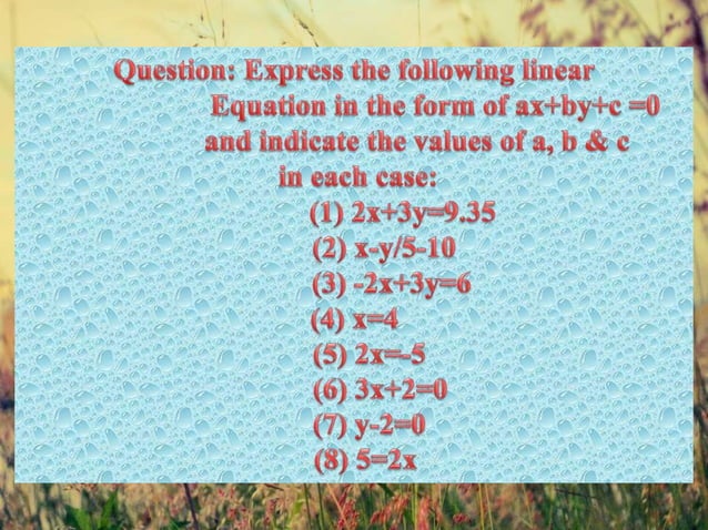 Linear equation | PPT