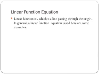 linear equation 1 models' analysis examples | PPTX