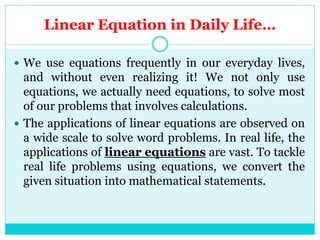 Linear equation class 8 by siddhartha kumar panda | PPTX