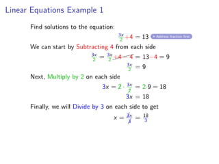 Linear equation example 1 | PPT
