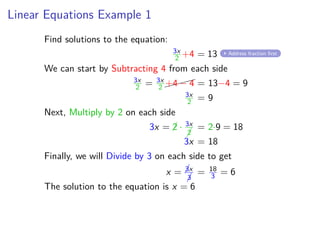 Linear equation example 1 | PPT
