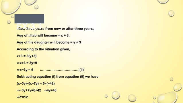 Linear equation in 2 variable class 10 | PPT
