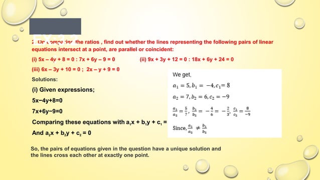 Linear equation in 2 variable class 10 | PPT