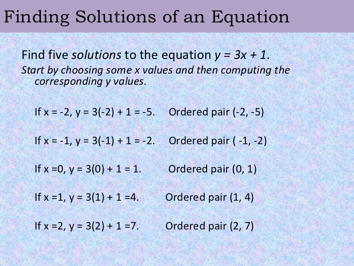 Linear equation in 2 variables