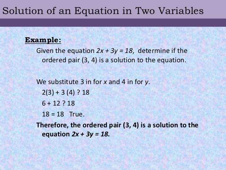 Linear equation in 2 variables