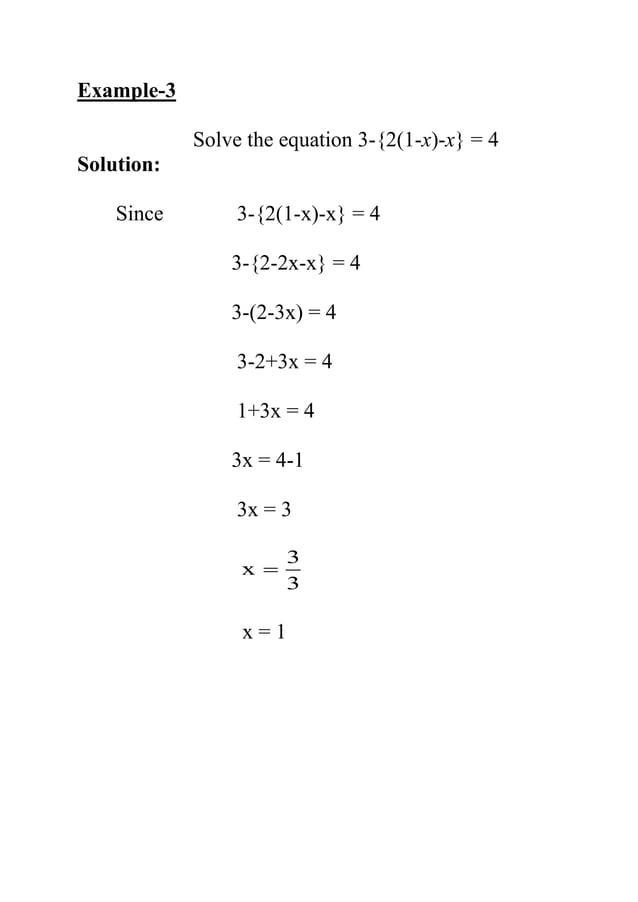 Linear equation in one variable | PDF