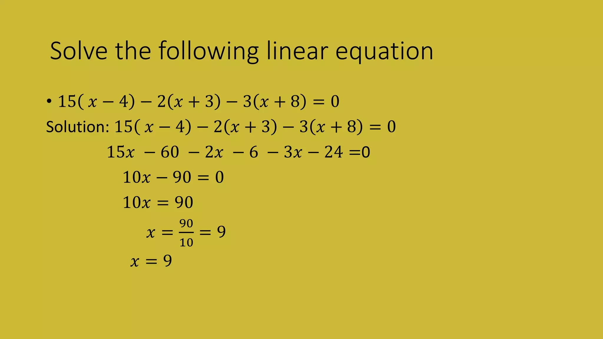 Linear Equation in One Variable | PPTX