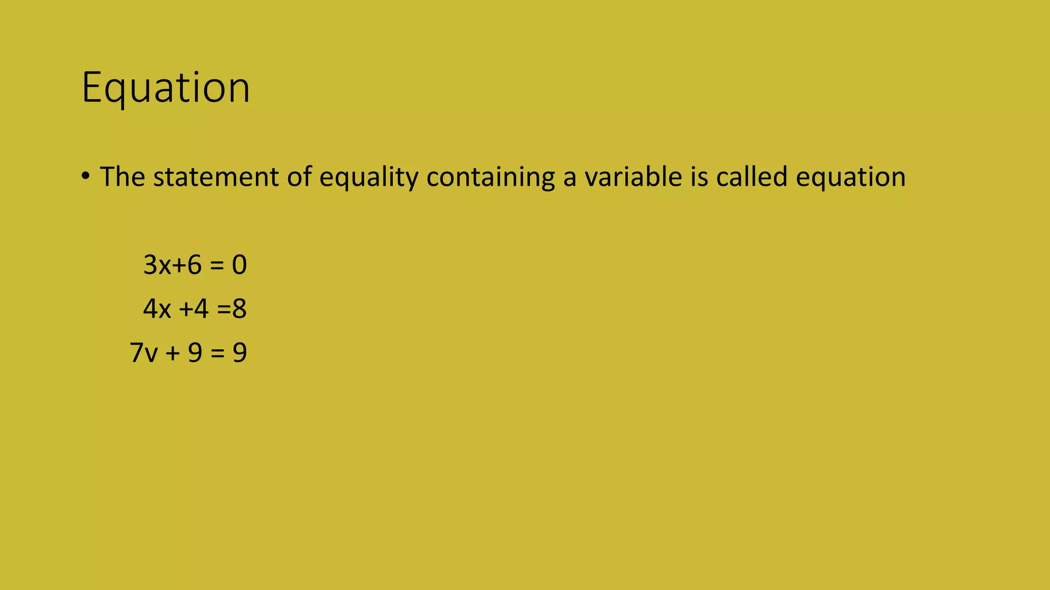 Linear Equation in One Variable | PPTX