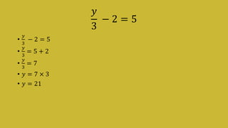 Linear Equation in One Variable | PPTX