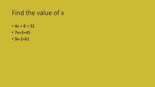 Linear Equation in One Variable | PPTX