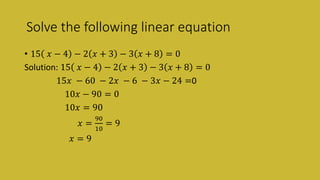 Linear Equation in One Variable | PPTX