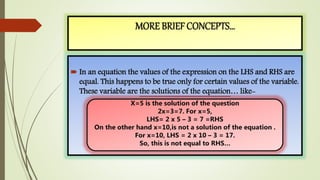 Linear equation in one variable | PPTX
