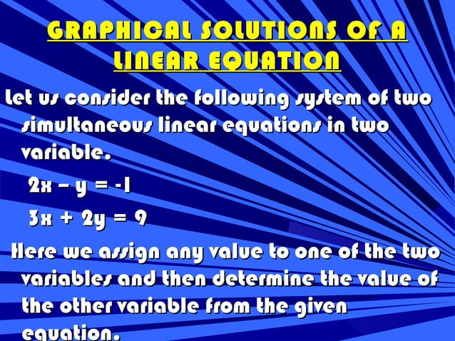 Linear equation in two variable | PPT | Physics | Science
