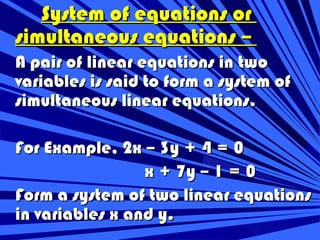 Linear equation in two variable | PPT