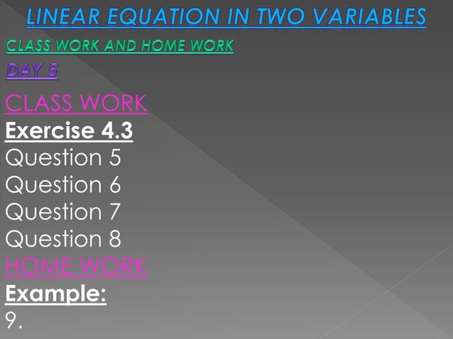 LINEAR EQUATION IN TWO VARIABLES | PPTX