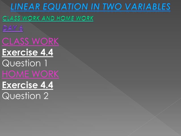 LINEAR EQUATION IN TWO VARIABLES | PPTX