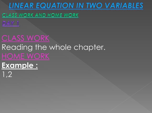 LINEAR EQUATION IN TWO VARIABLES | PPTX