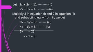 Linear equation in two variables | PPTX | Physics | Science
