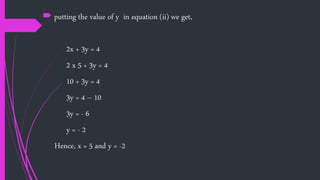 Linear equation in two variables | PPTX | Physics | Science