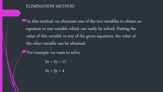 Linear equation in two variables | PPTX | Physics | Science