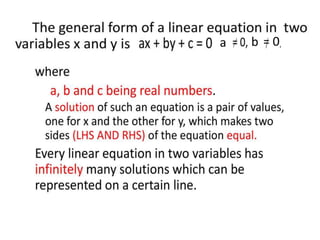 LINEAR EQUATION IN TWO VARIABLES CLASS X SECOND PPT.pptx