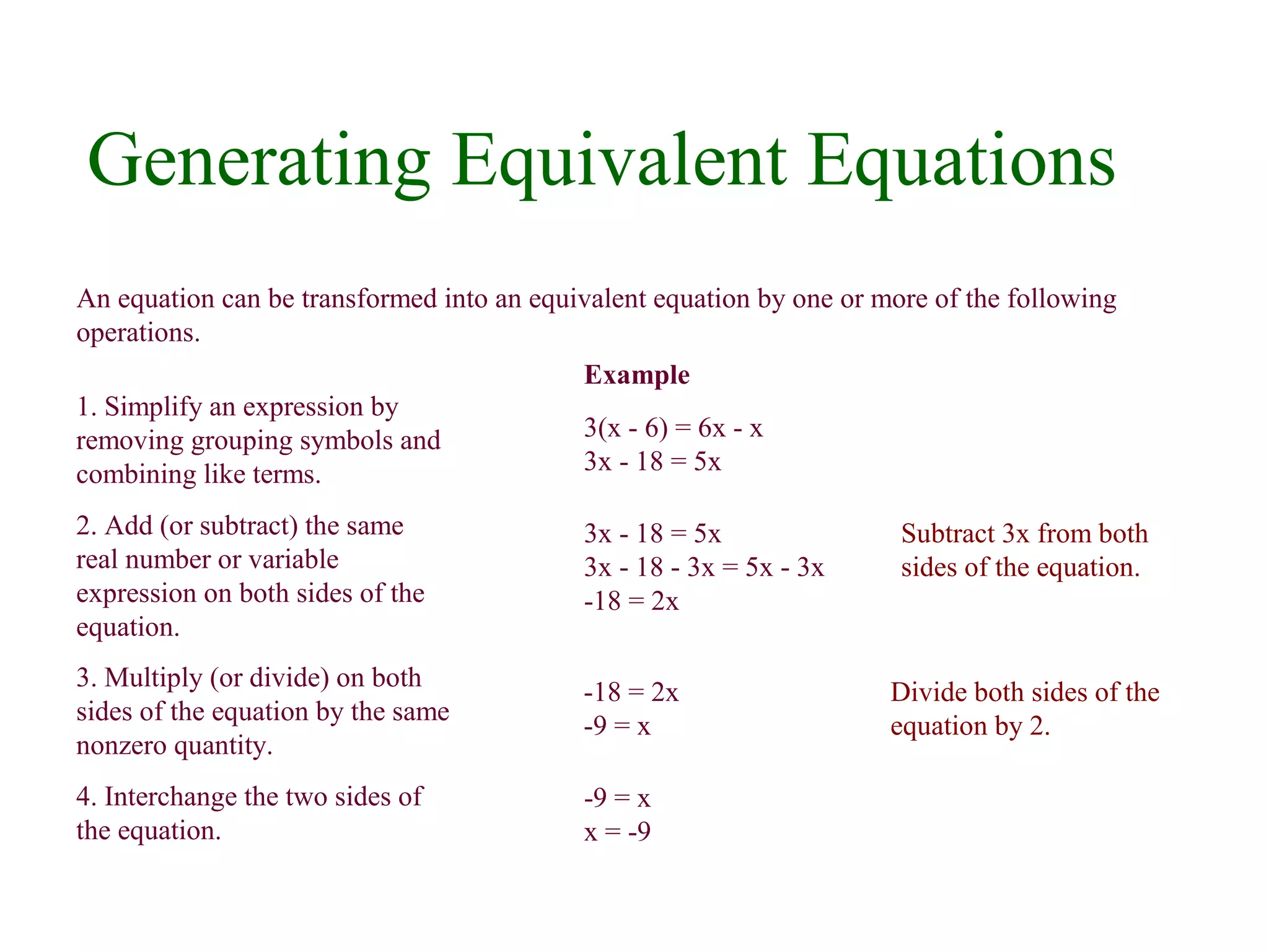 Linear equations | PPT