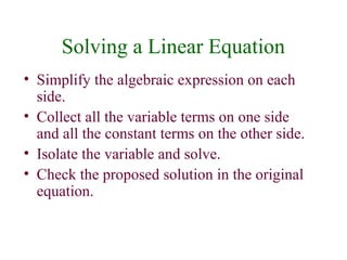 Linear equations | PPT
