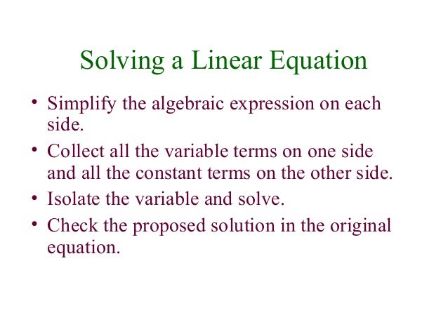 Linear equations