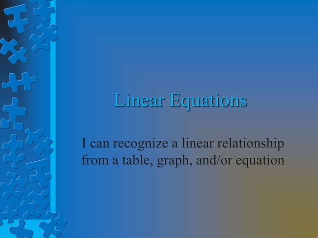 Linear equations | PPT