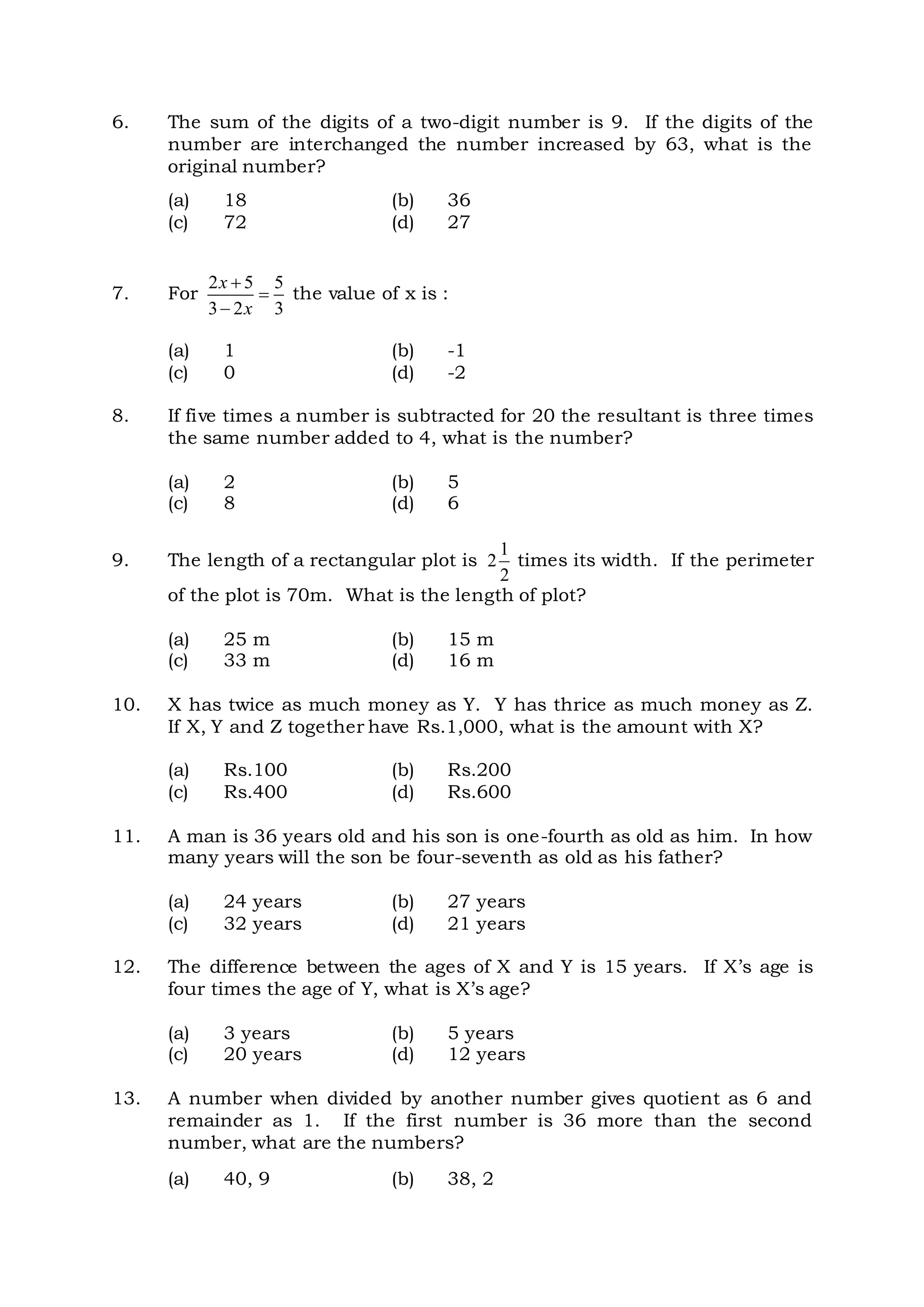 Linear equations | DOCX