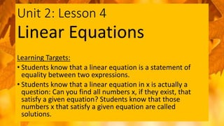 Linear equations | PPTX | Physics | Science
