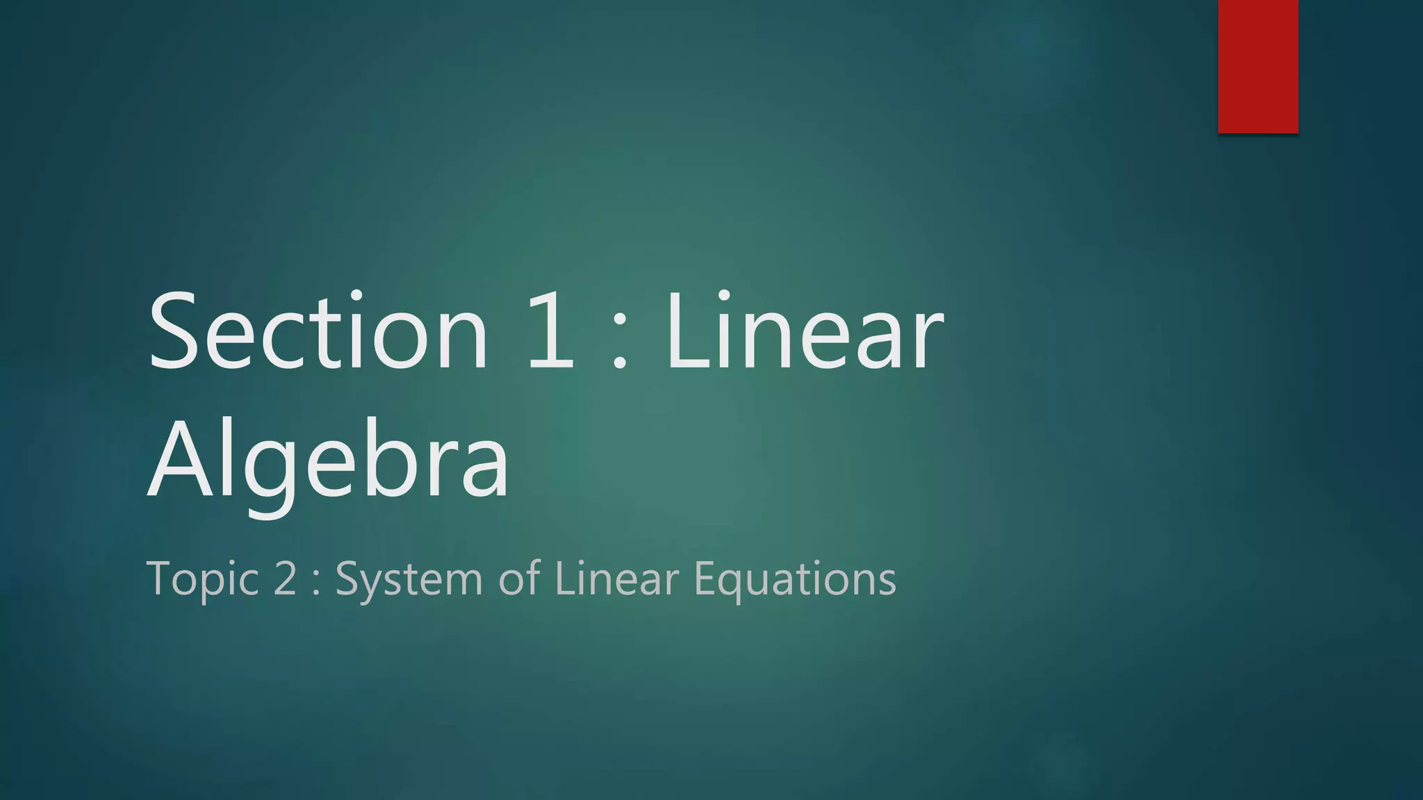 GATE Engineering Maths : System of Linear Equations | PPTX