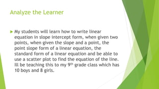 Linear equations lesson plan | PPTX