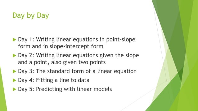 Linear equations lesson plan | PPT