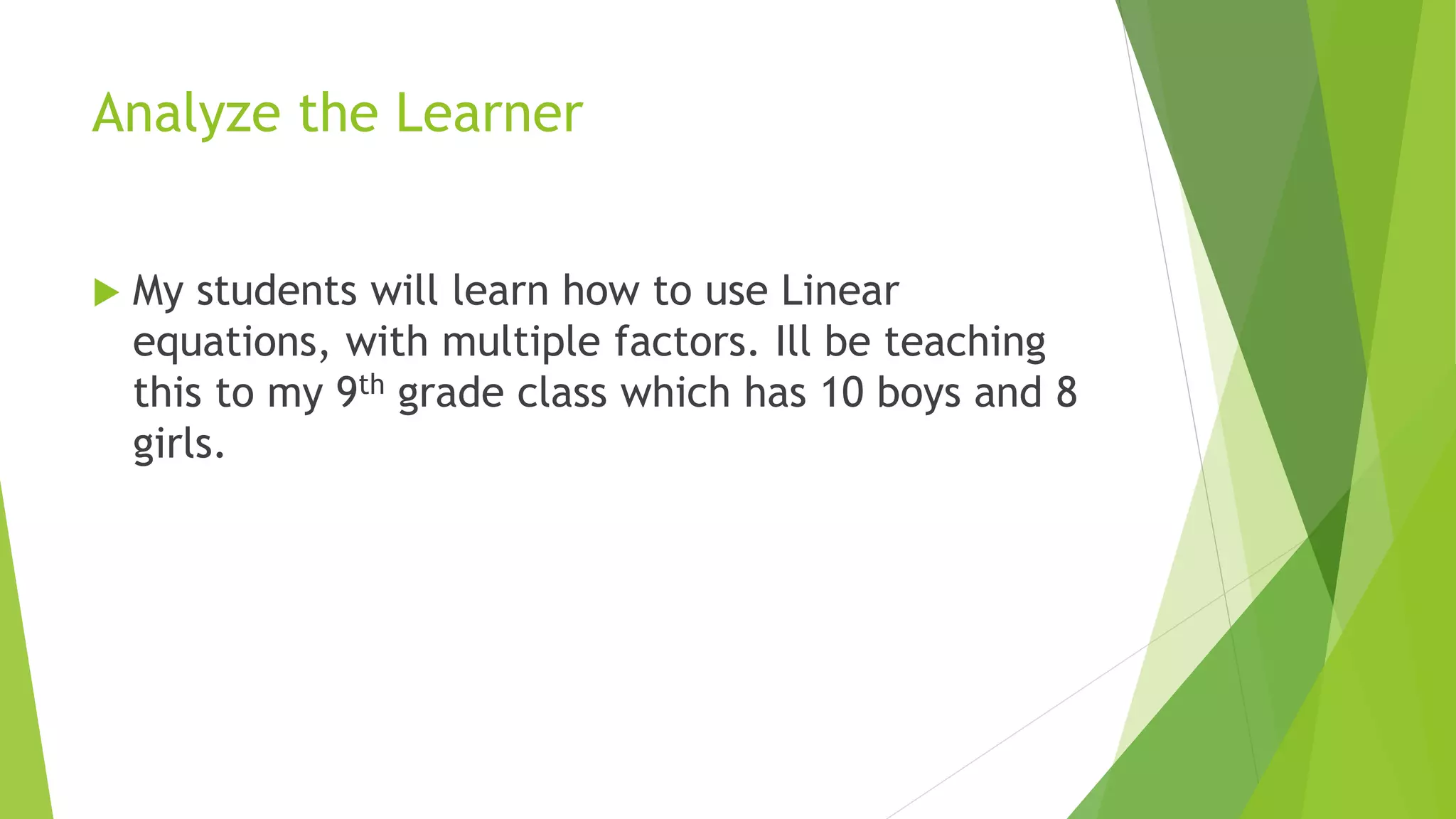 Linear equations lesson plan edited | PPT