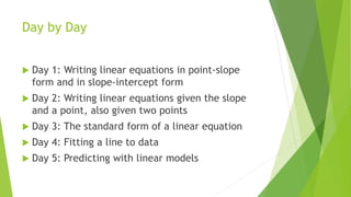 Linear equations lesson plan edited | PPT
