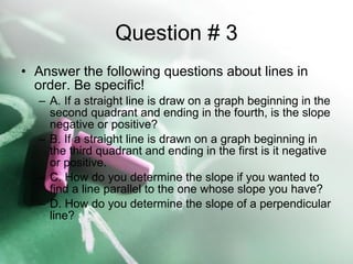 Linear equations and rates of change quiz | PPT