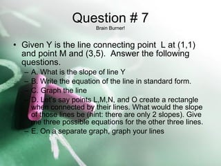 Linear equations and rates of change quiz | PPT