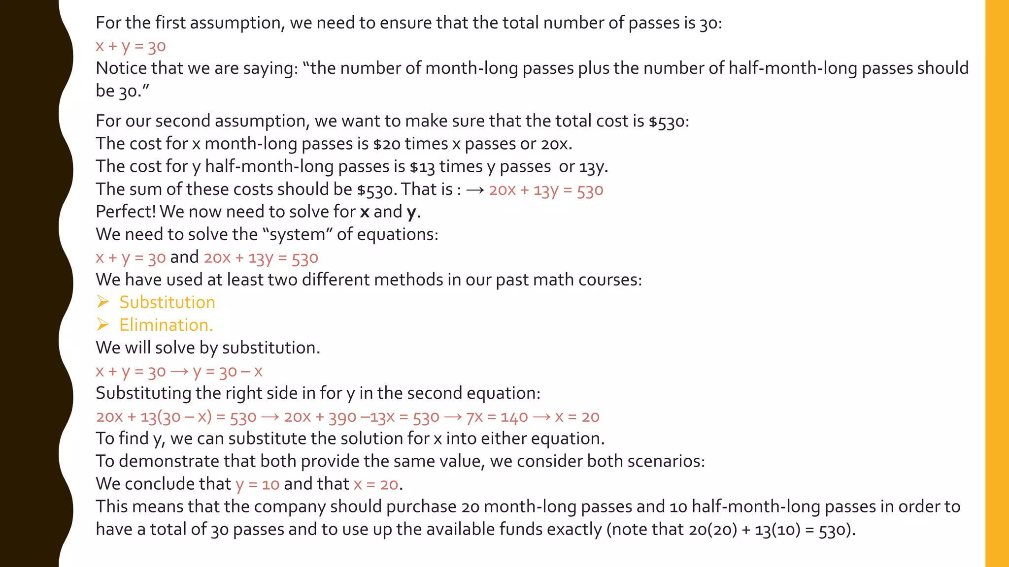 Linear equations and thier use in practical life | PPTX
